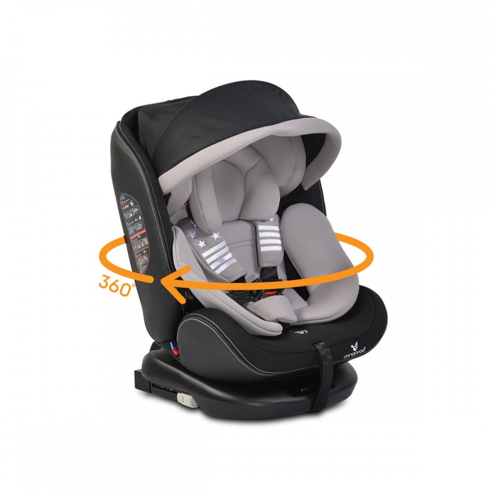 Пилотска седалка за кола, сива, 4 позиции на наклон, ISOFIX система, 10 ...