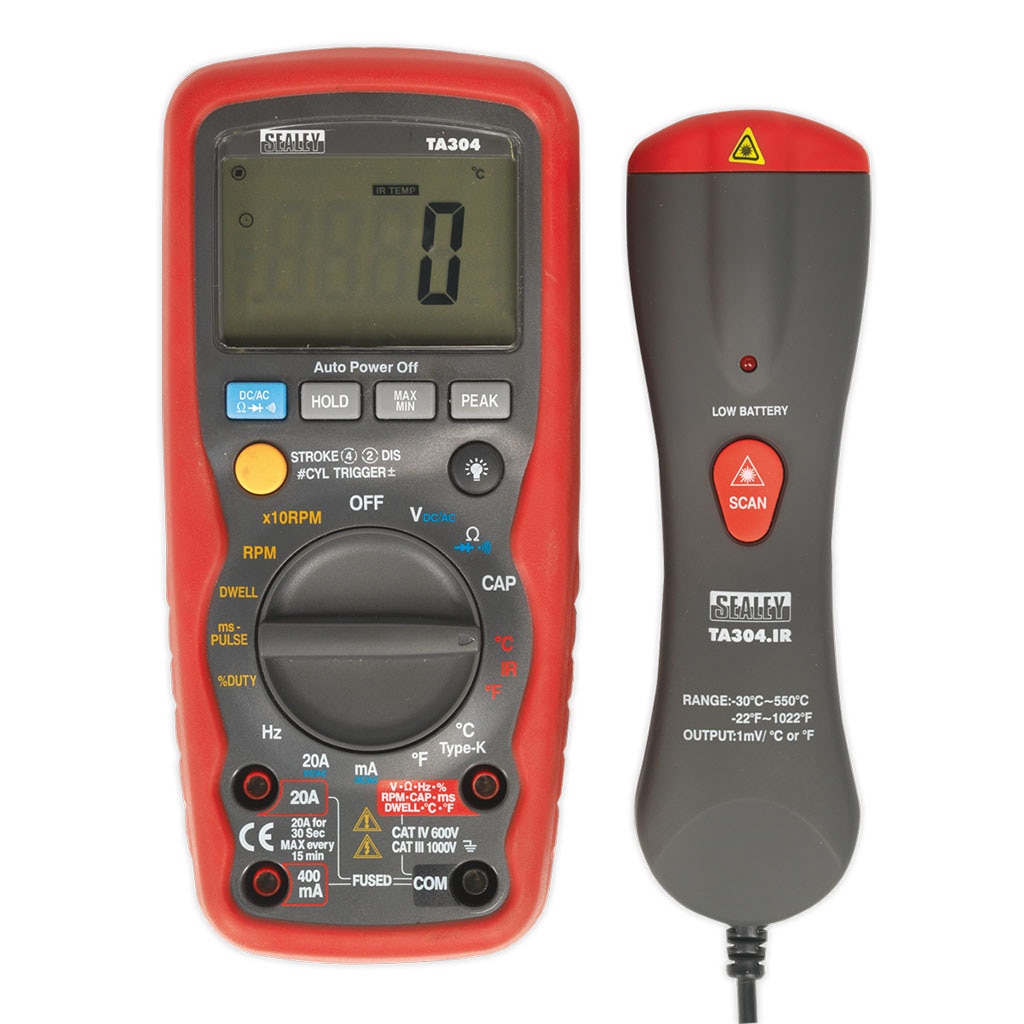 Multimetru digital cu sonda de temperatura infrarosu, Sealey - eMAG.ro