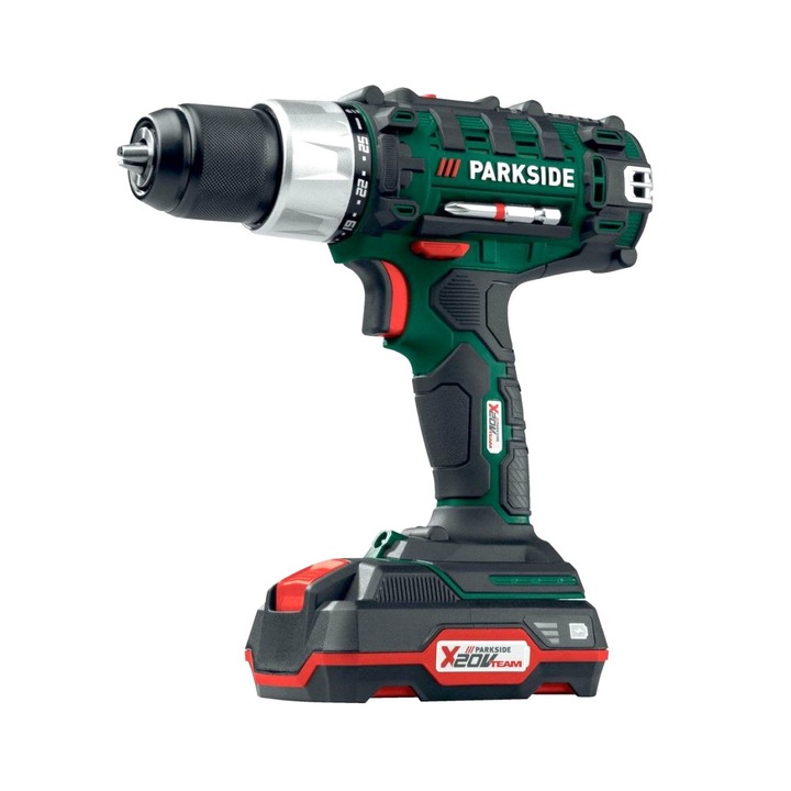 masina de gaurit cu acumulator cu set de surubelnite, ParkSide, PABS 20 ...