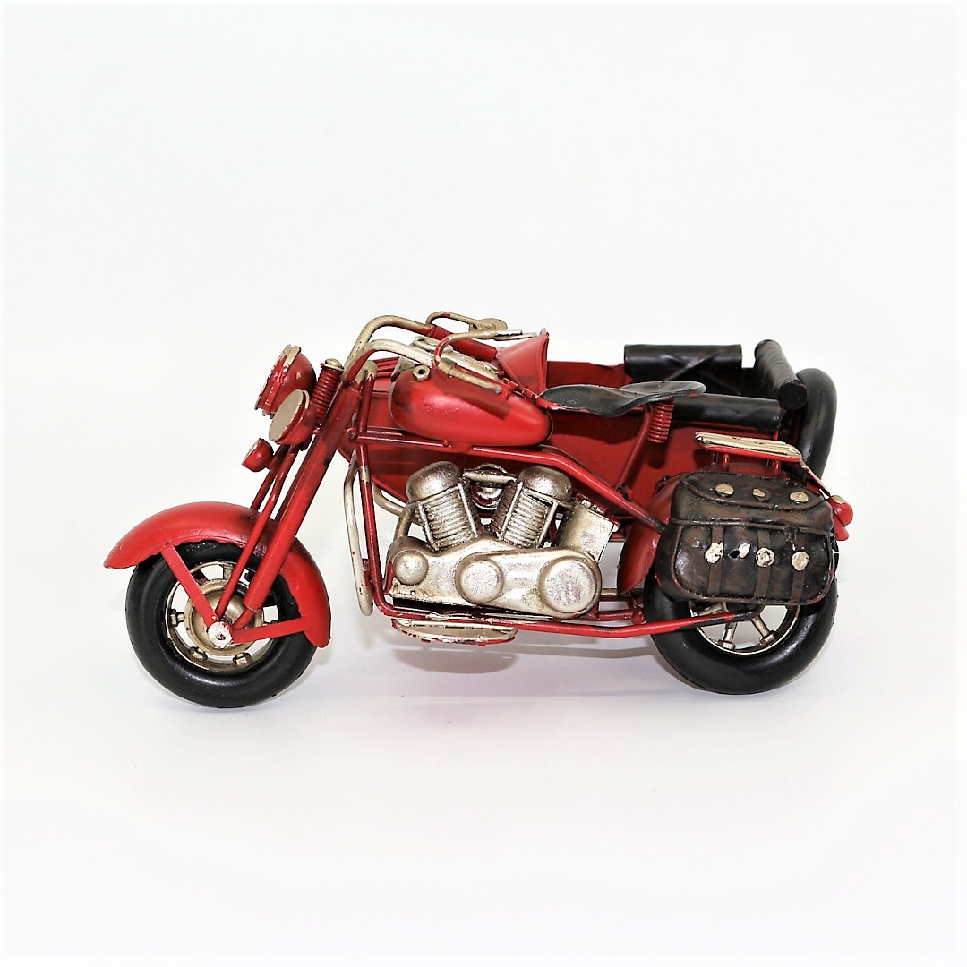 Macheta motocicleta cu atas vintage metal 19x13x9 cm - eMAG.ro