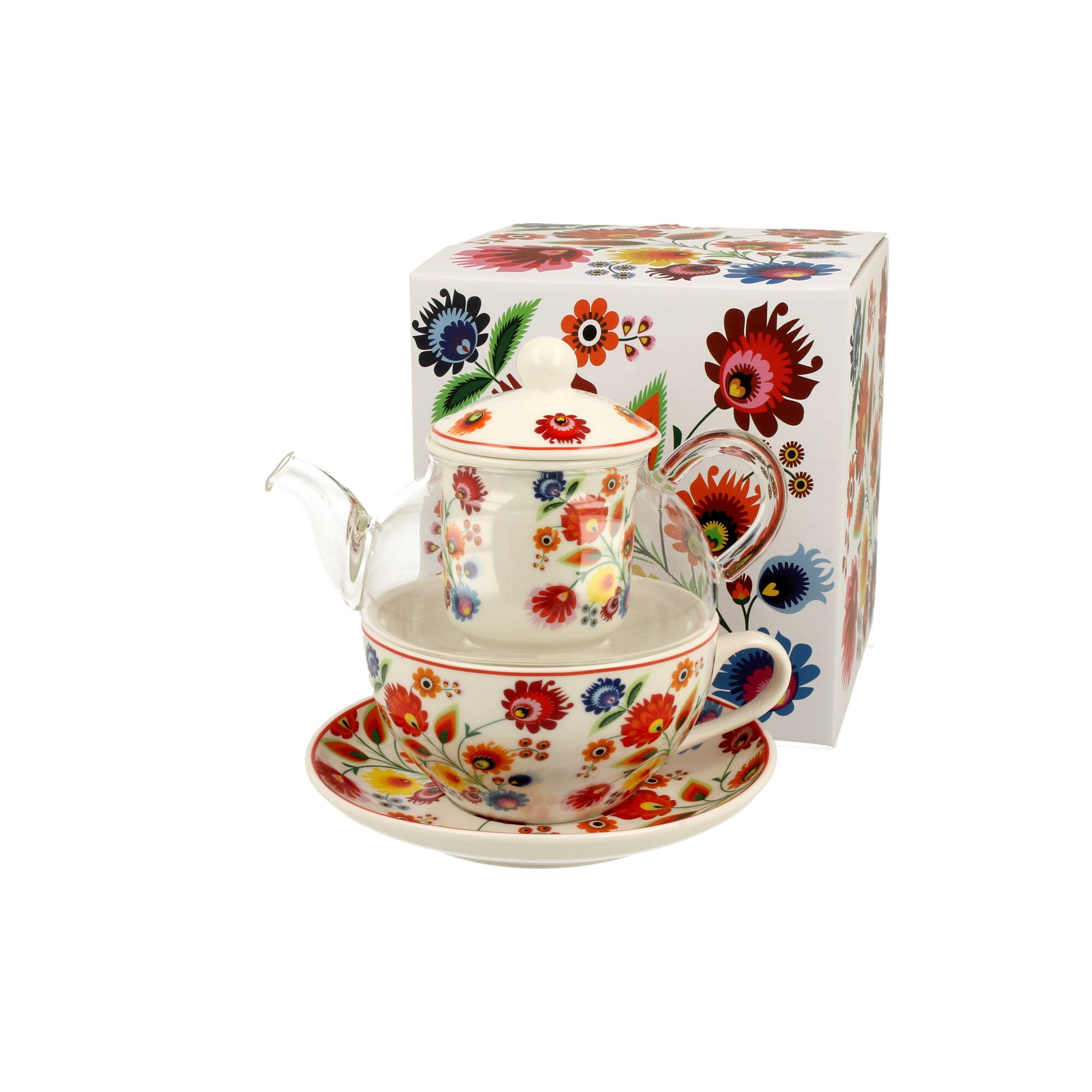 Set ceainic cu cana si farfurie,Lowicz, portelan, 330 ml - eMAG.ro