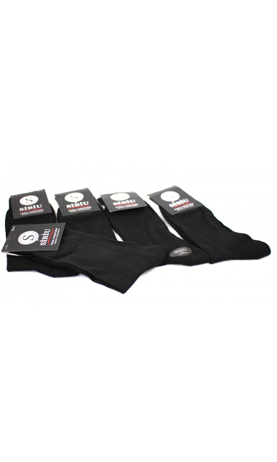 Set 5 perechi ciorapi barbati din bumbac, fara cusatura, negru 43-46 ...