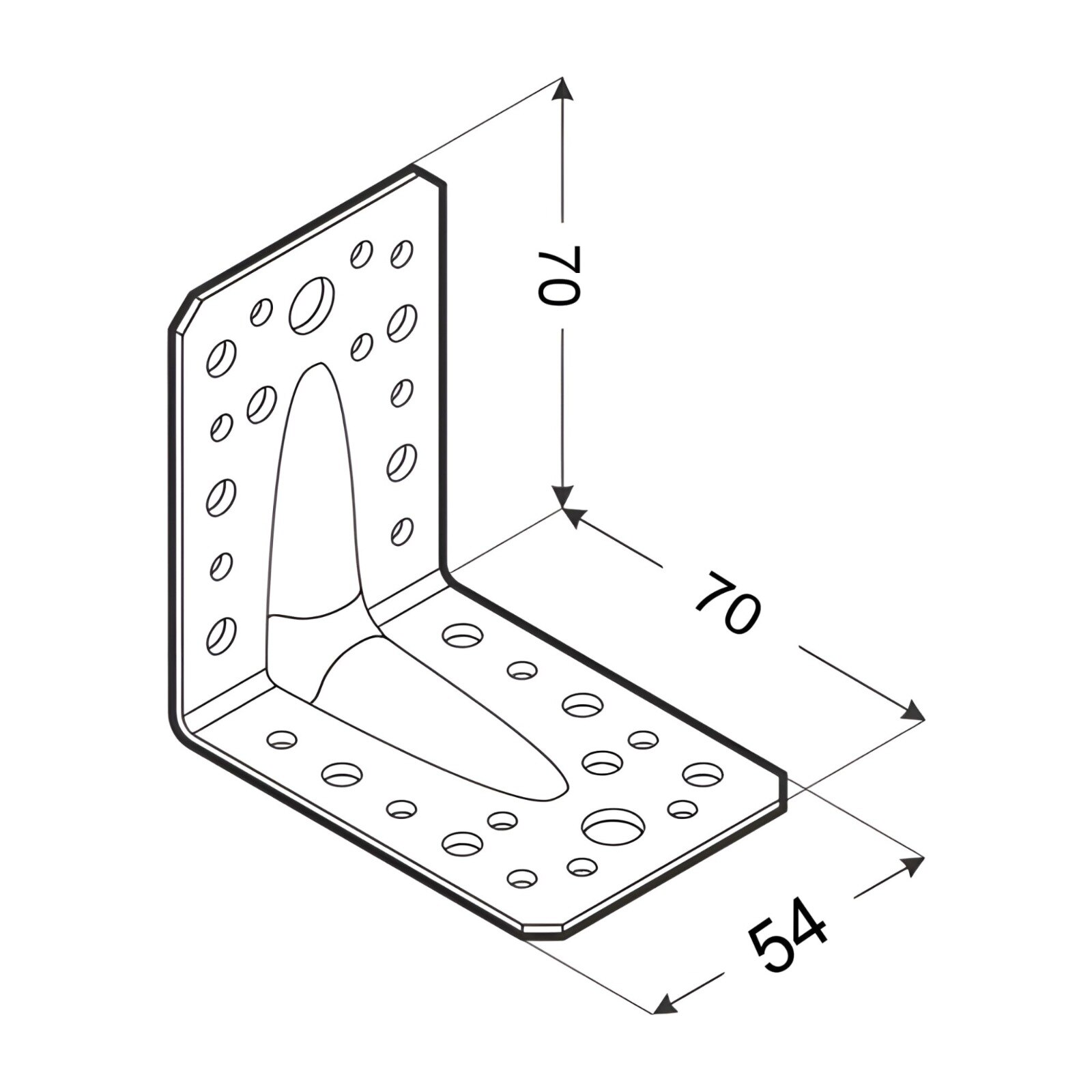 Set 50 coltar perforat pentru lemn Vinclu, 90 grade, tip 4n, zincat, 70 ...