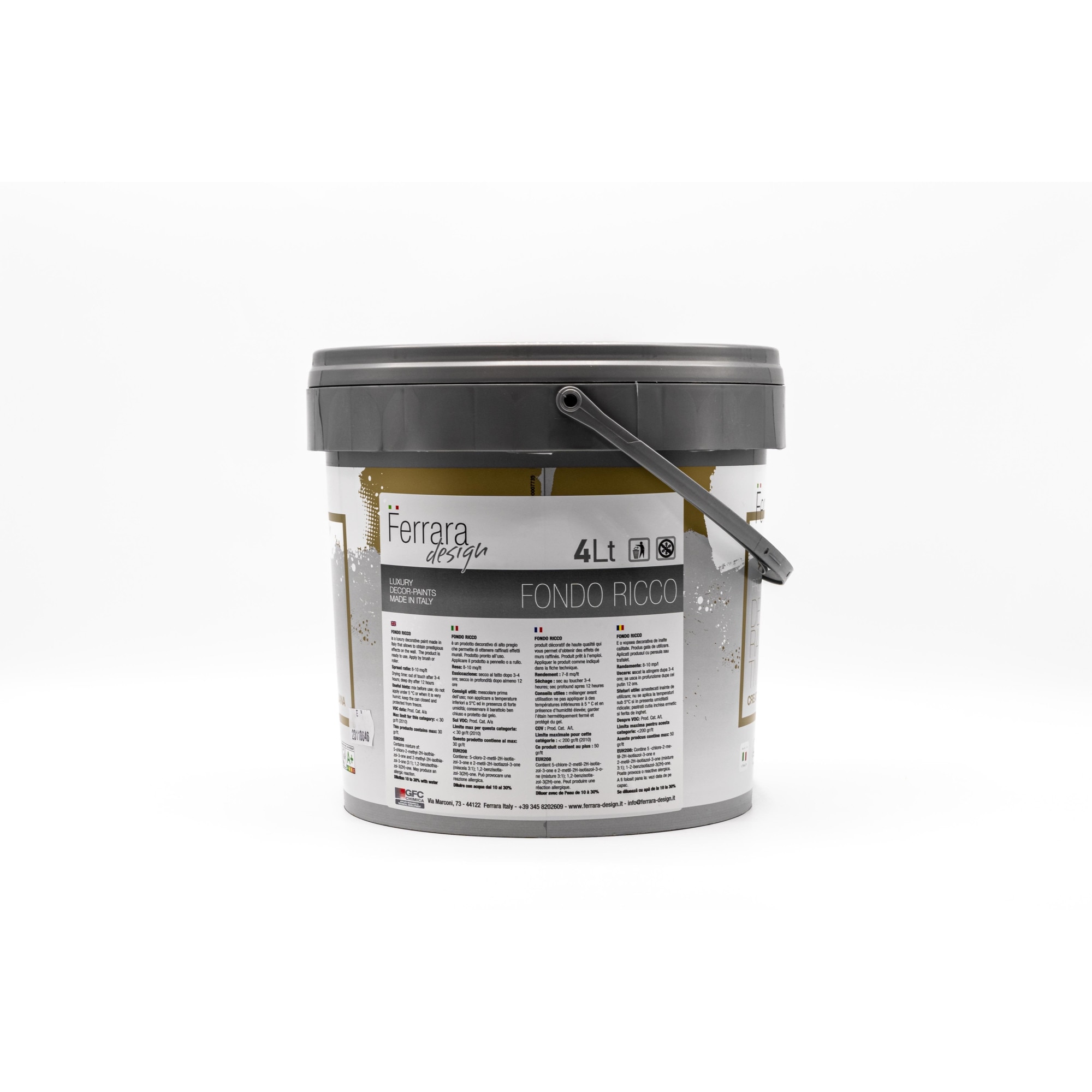 Amorsa pentru vopsea decorativa, Fondo RICCO, Ferrara Design, alba, 4l ...