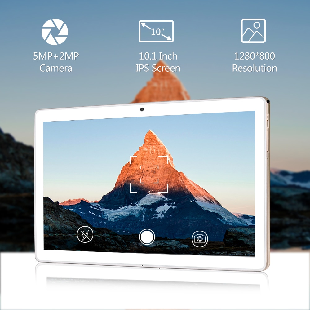 Таблет Android 10 "LNMBBS, Octa-core, 64GB ROM, 4GB RAM, Златист/Бял ...