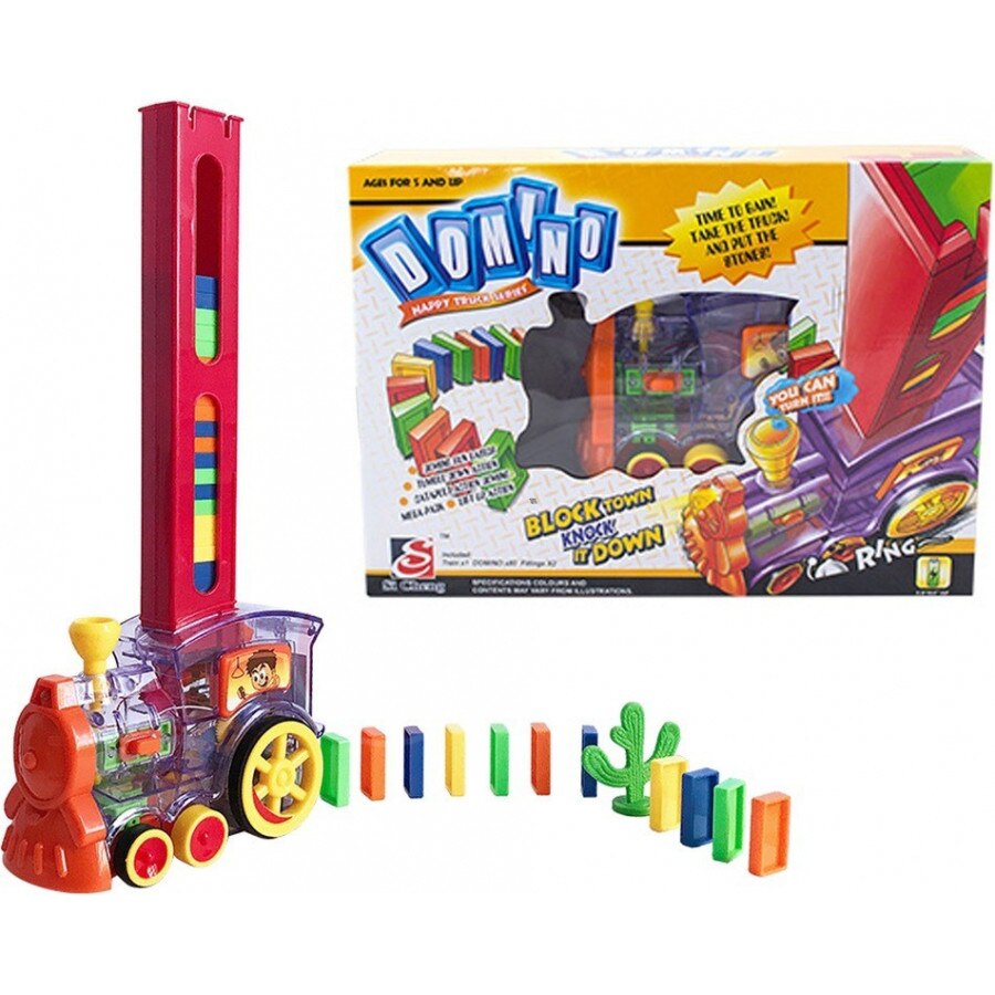 Set interactiv Trenulet Domino Multicolor - eMAG.ro