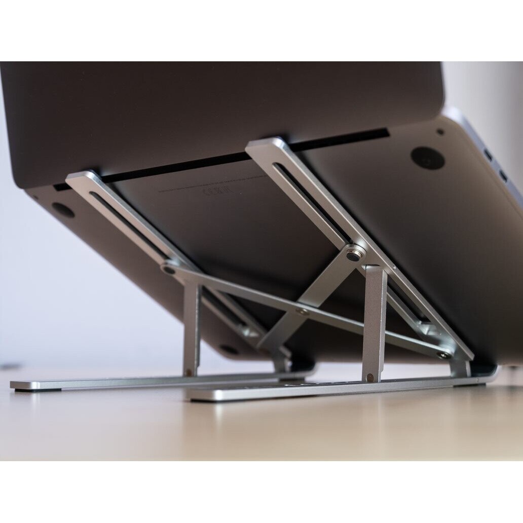 Suport pentru laptop Fixed Frame Fold, Aluminiu, pliabil, Argintiu ...