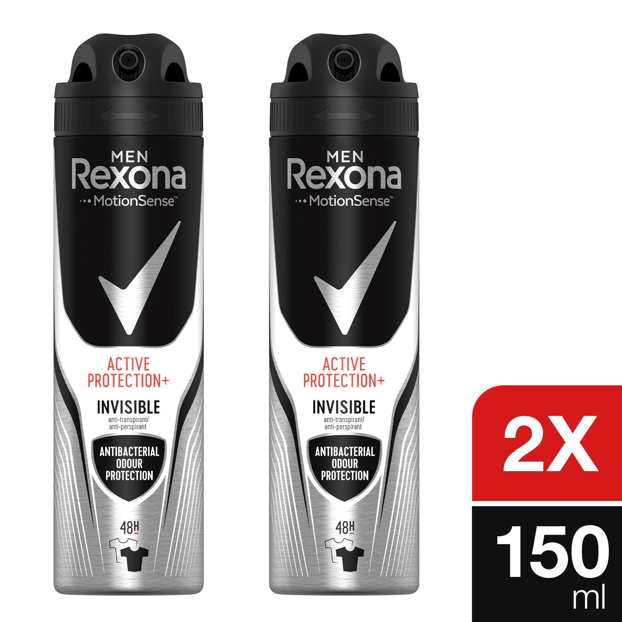 REXONA Men Active Protection+Invisible férfi dezodor, 2x150ml - eMAG.hu