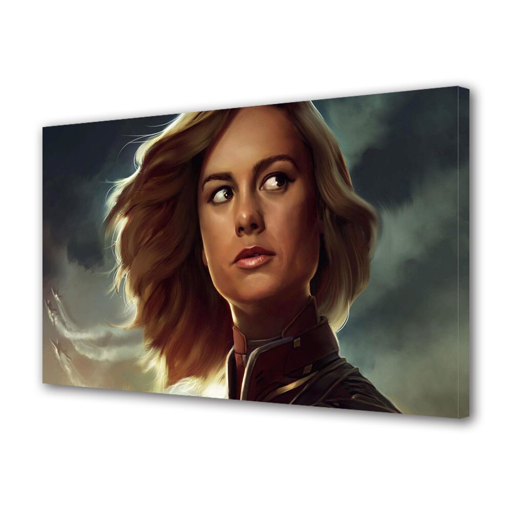 Prémium vászonfestmény, Art Star, Captain Marvel Brie Larson, Animációk ...