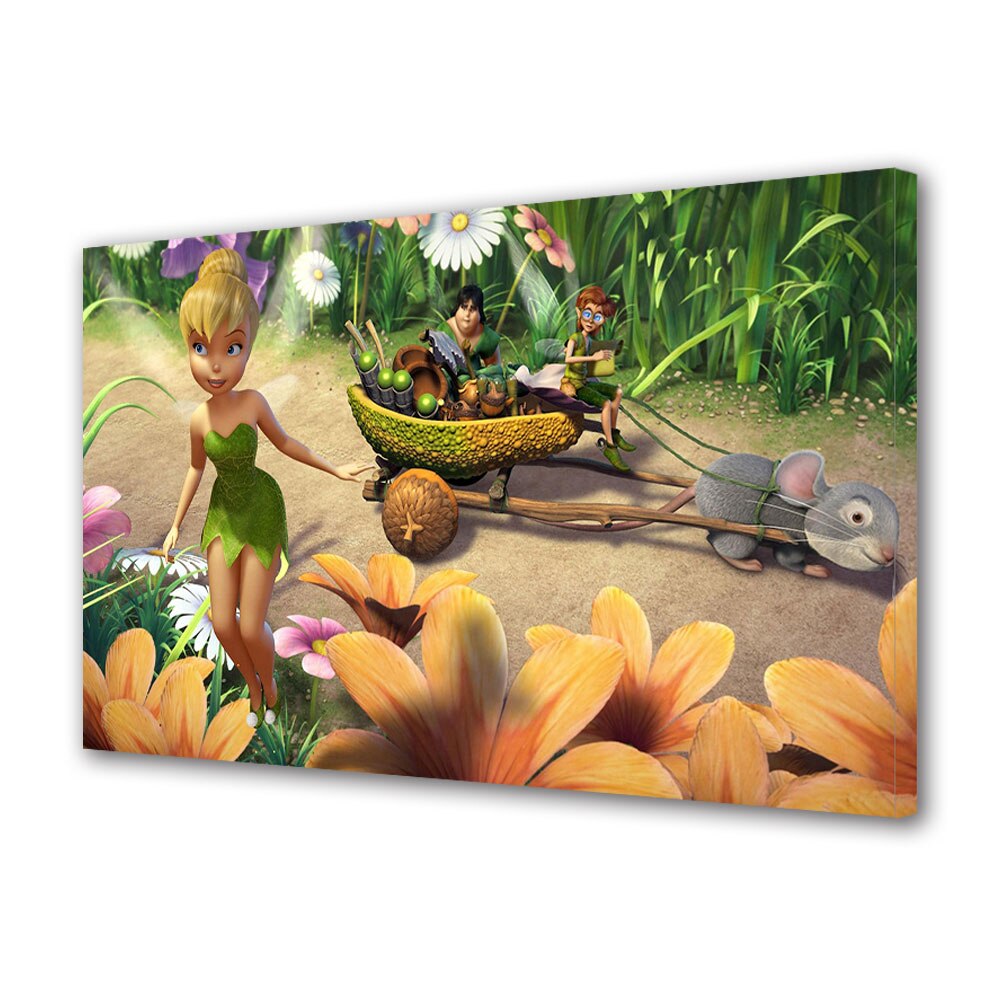 Prémium vászonfestmény, Art Star, Tinker Bell virágok között, Animációk ...