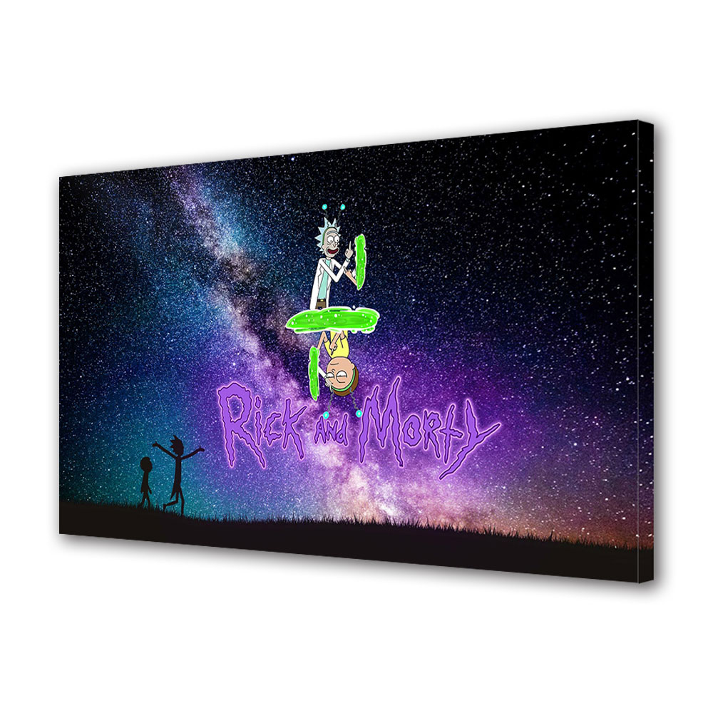 Prémium vászonfestmény, Art Star, Rick és Morty a csillagokban ...