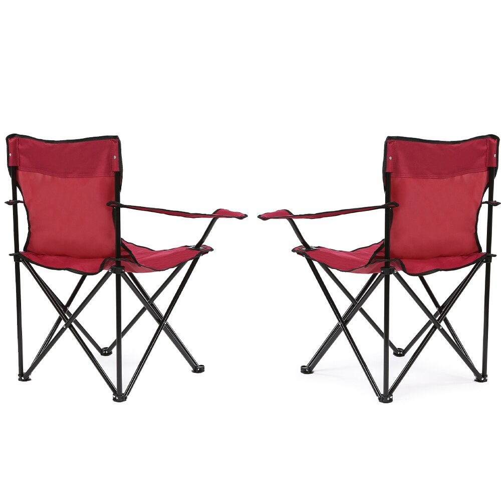 Set 2 scaune pliabile pentru camping culoarea rosu 63 cm x 73 cm x 52 ...