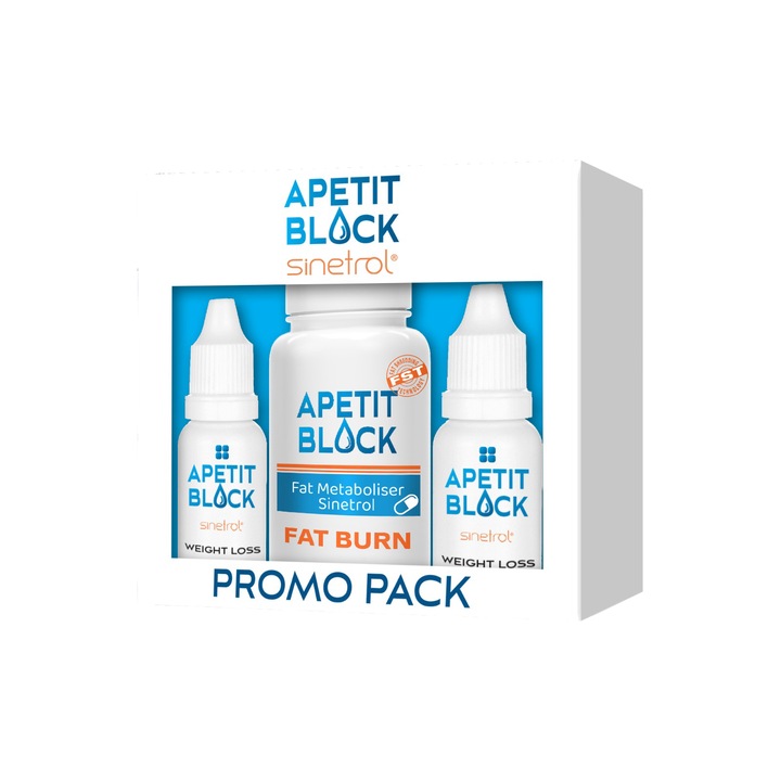 Set Supliment Apetit Block Sinetrol 30 capsule si 2 flacoane x 15 ml ...