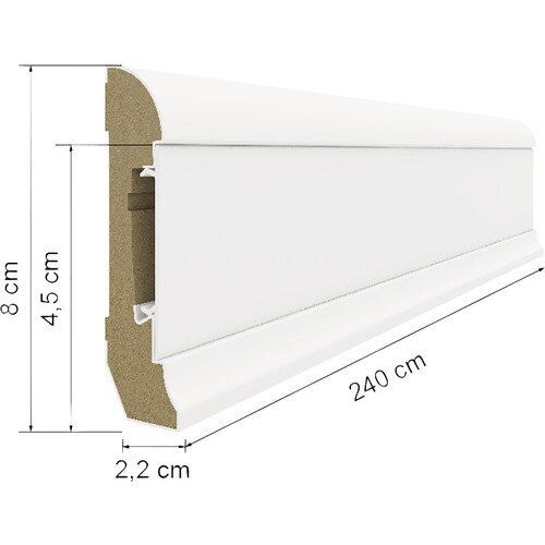 Plinta MDF Vox Estilo E601 alb 2400x80x22 mm - eMAG.ro