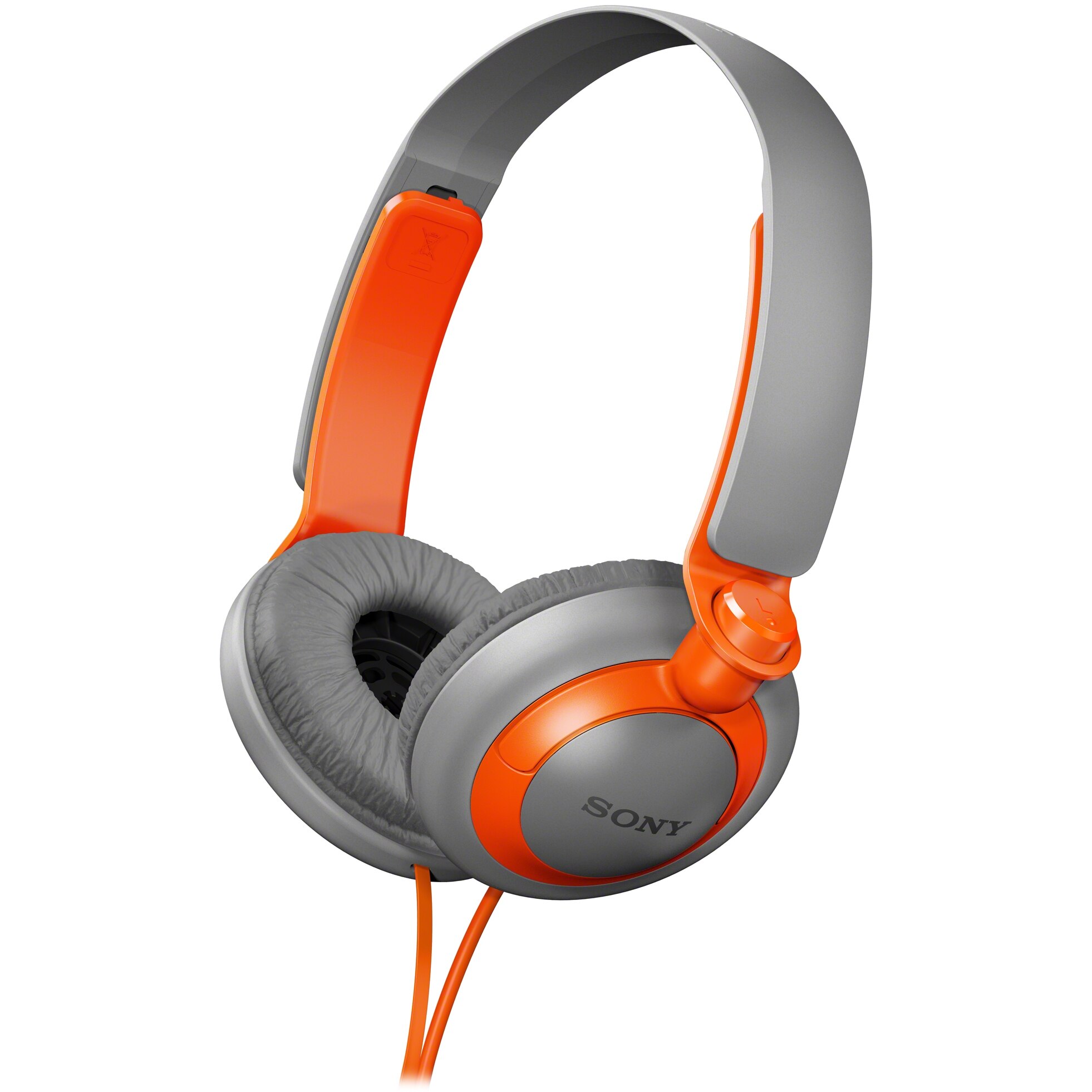 Casti audio cu banda Sony MDRXB200D, Tip DJ, Gri/Portocaliu - eMAG.ro