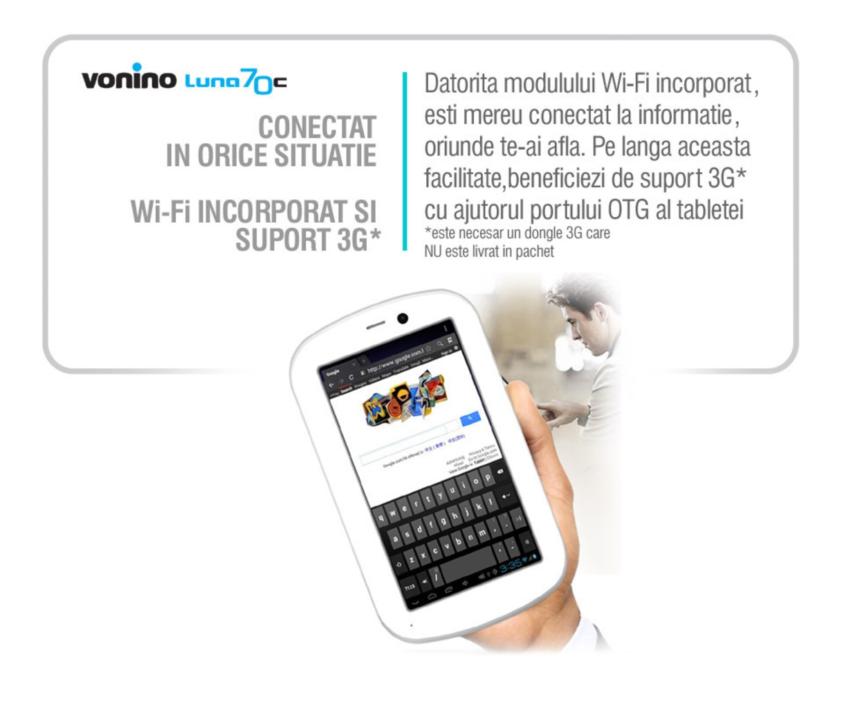 Tableta Vonino Luna cu procesor Cortex A8 1.0GHz, 7”, 512MB DDR3, 4GB ...