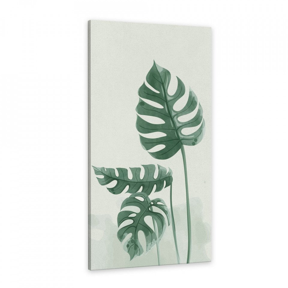 Set 3 Tablouri canvas, Frunze, Stickermania, rama 50x100 cm - eMAG.ro