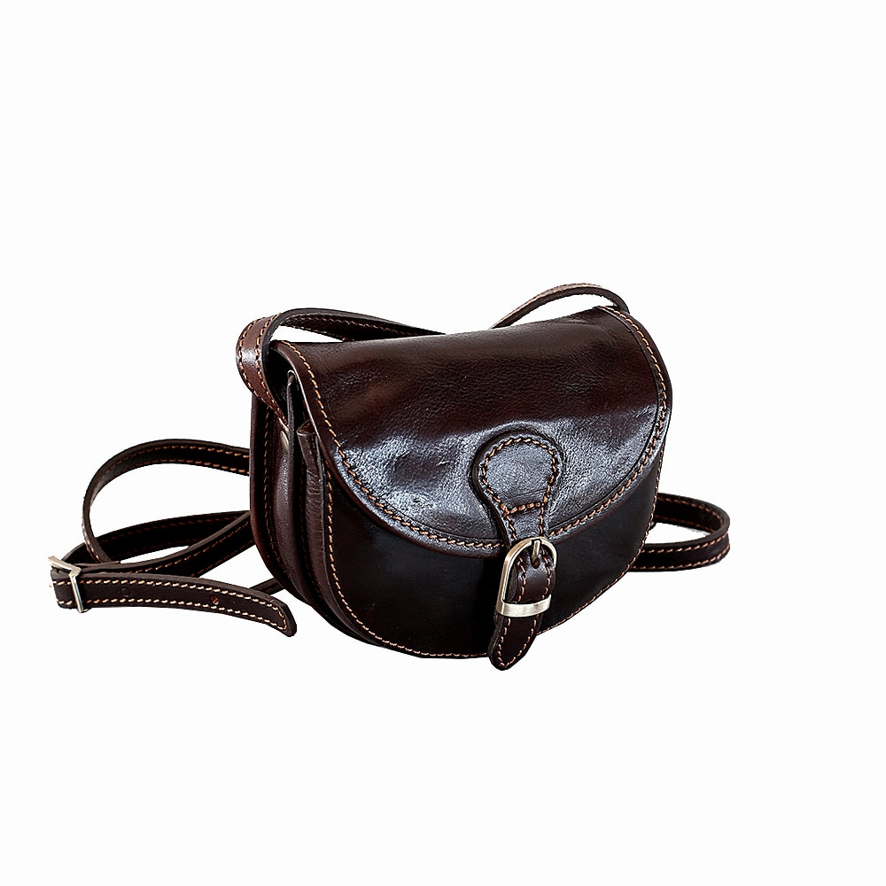 Geanta dama de umar, crossbody din piele naturala vachetta, maro, util ...