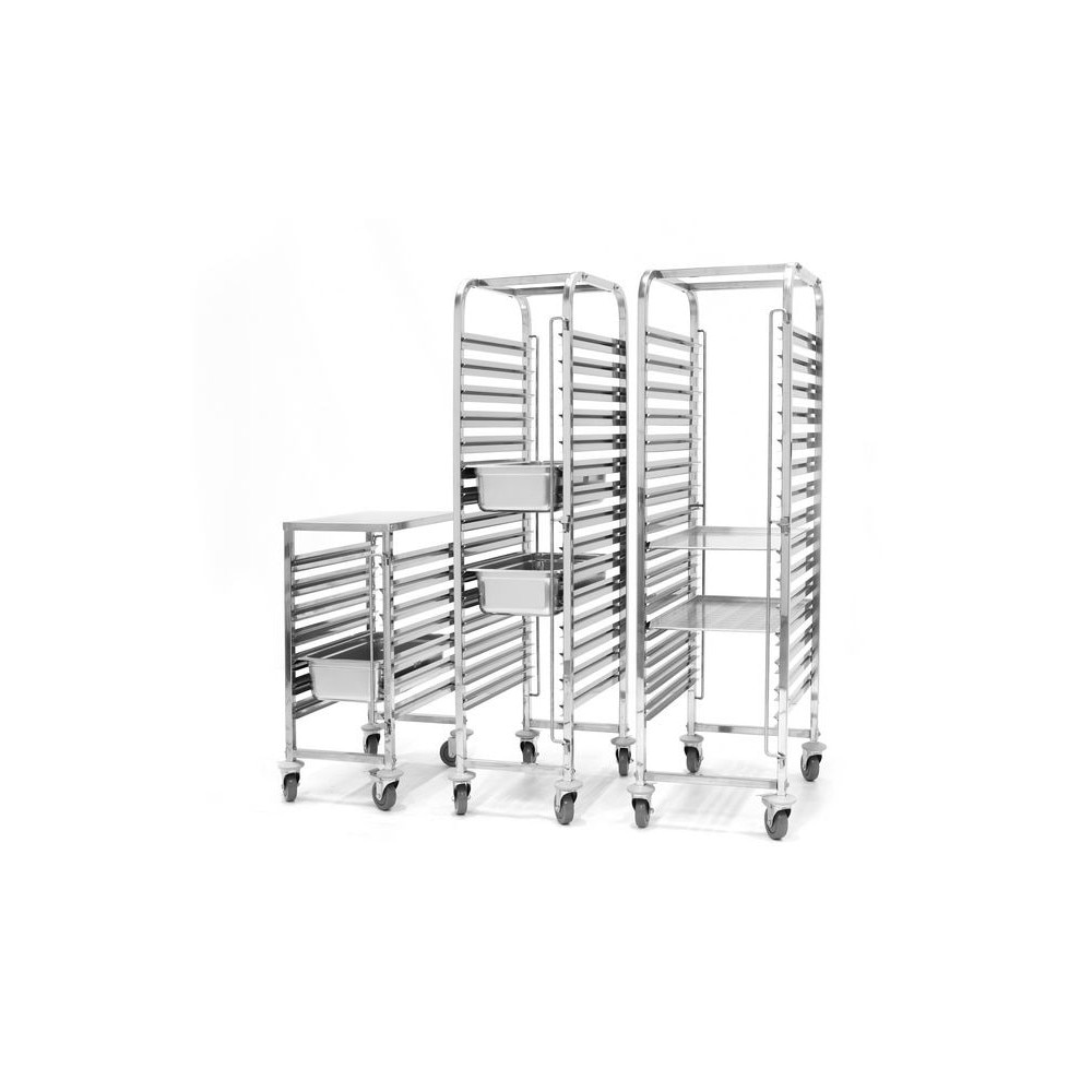 Carucior pentru debarasare tavi, cu roti, capacitate dubla 2 x 15 tavi ...