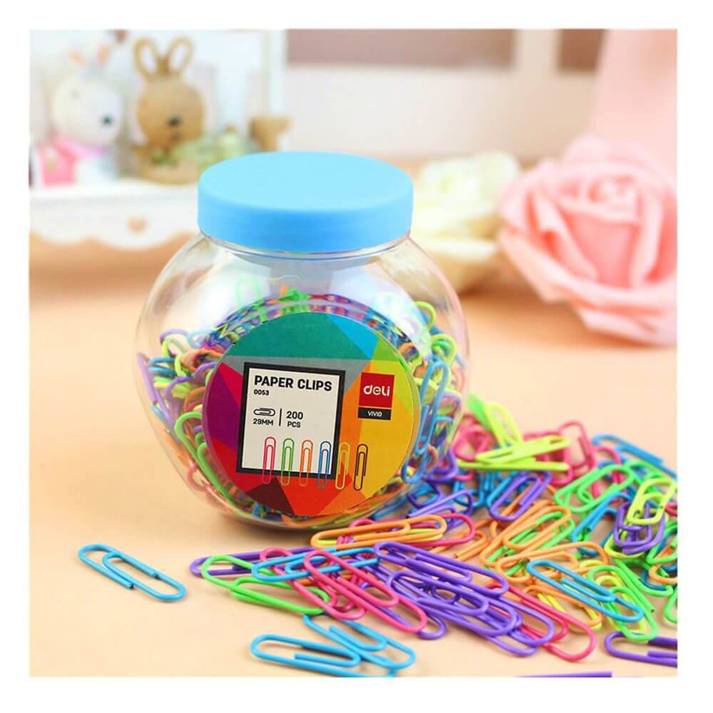 Agrafe Metalice Colorate Deli, 29 mm, 200 Buc/Borcan - eMAG.ro