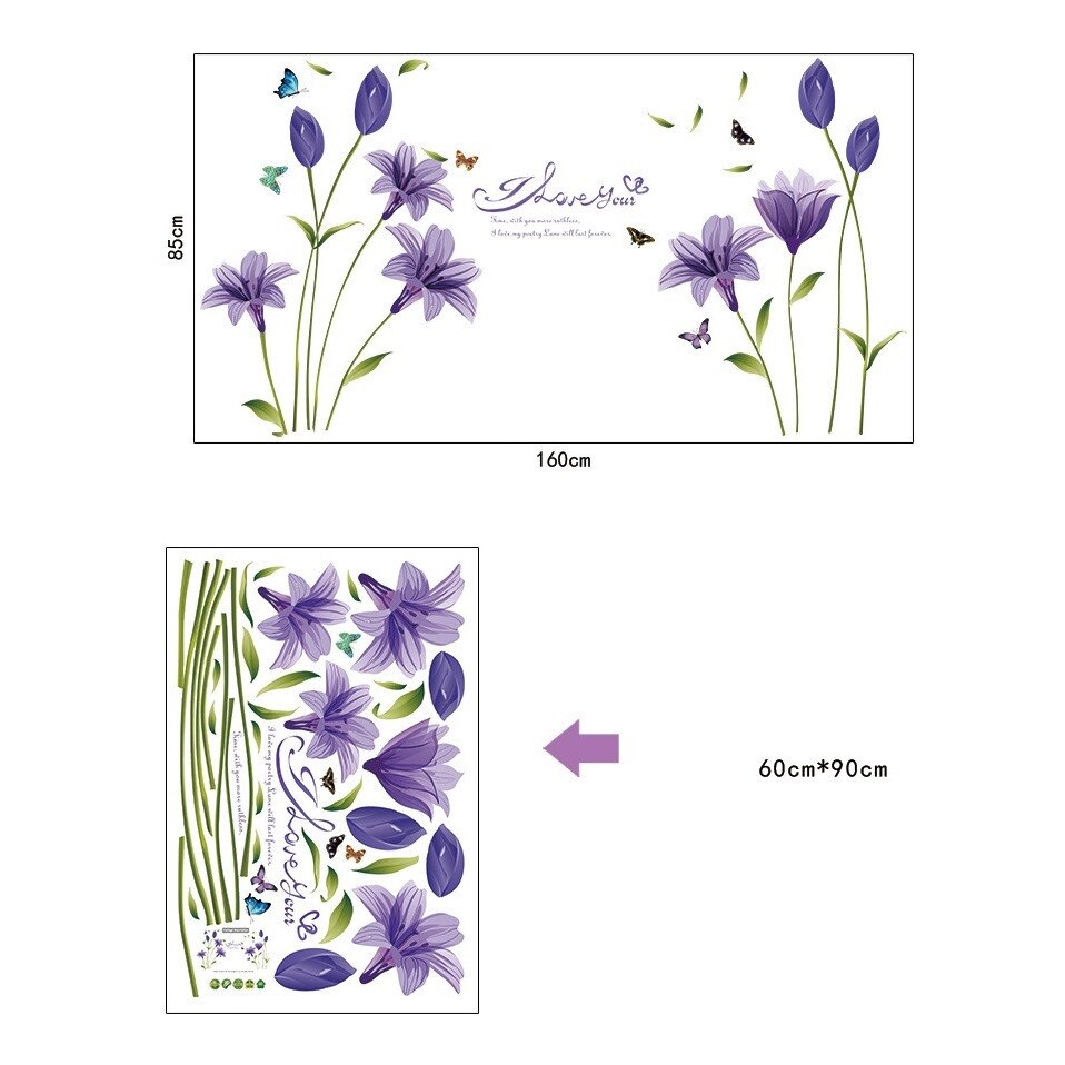 Sticker decorativ, Flori albastre, 160 cm, 1332ST - eMAG.ro