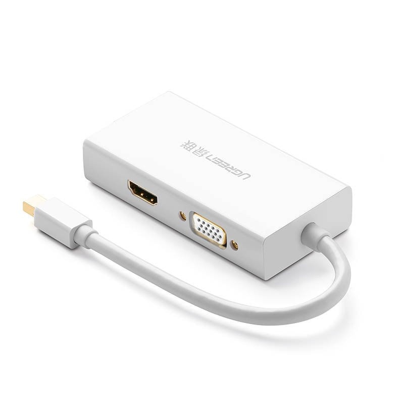 Адаптер Mini DisplayPort la HDMI/VGA/DVI UGREEN MD114, alb - eMAG.bg