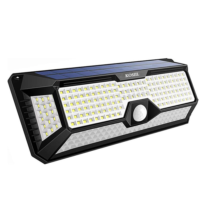 Lampa solara Kosiil, Senzor de miscare, 268 LED-uri, 1800 lm, 3 moduri functionare, Unghi larg ...