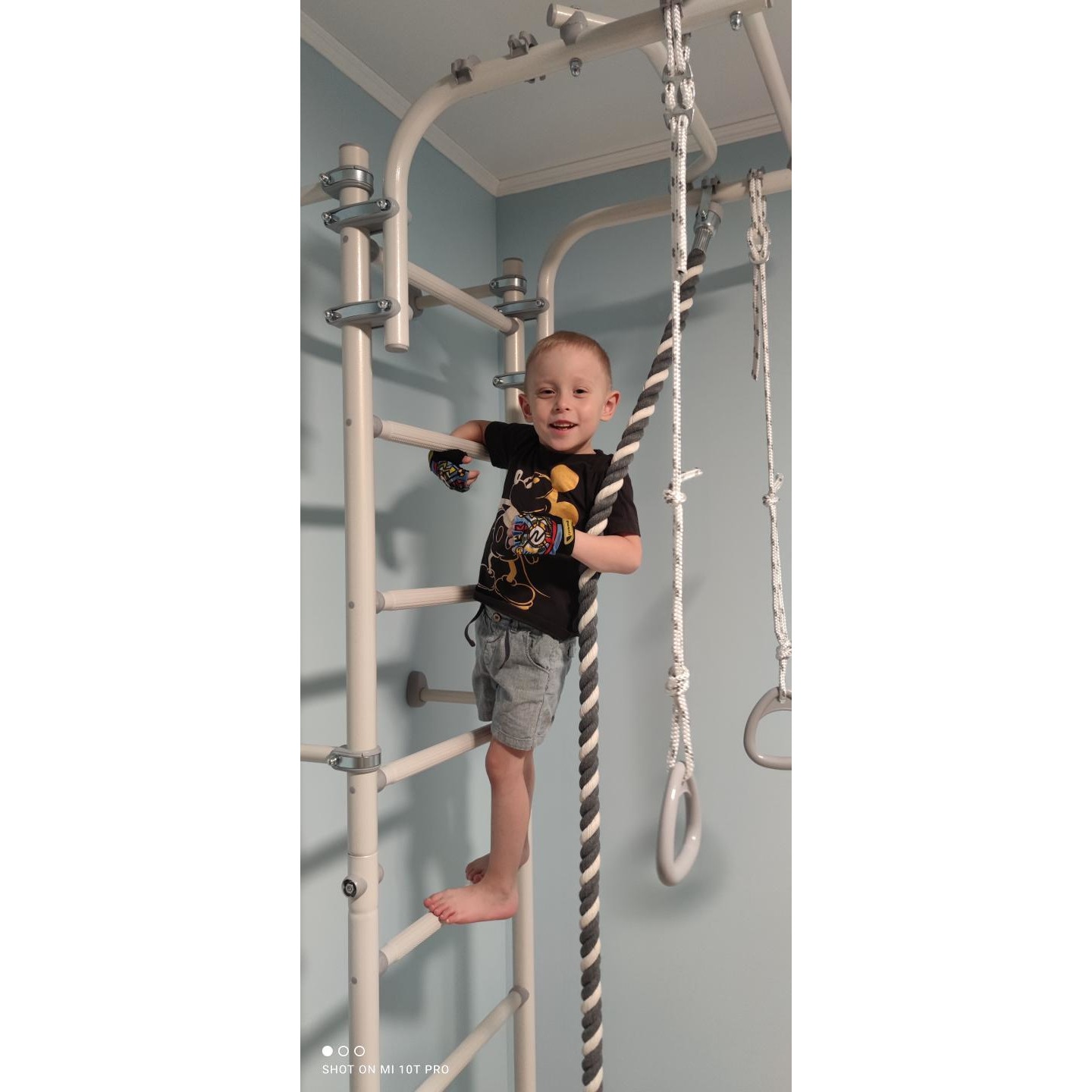 Spalier gimnastica pentru copii, Romana Next Pastel, alb provence, 23.9 ...