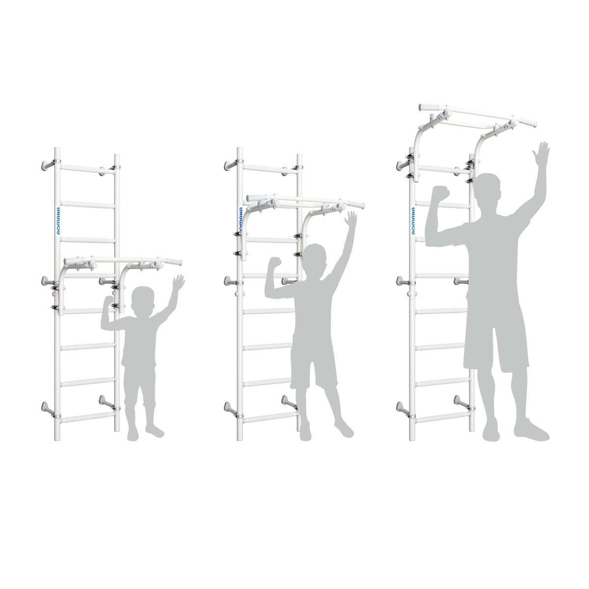 Spalier gimnastica pentru copii, Romana Next Pastel, alb provence, 23.9 ...