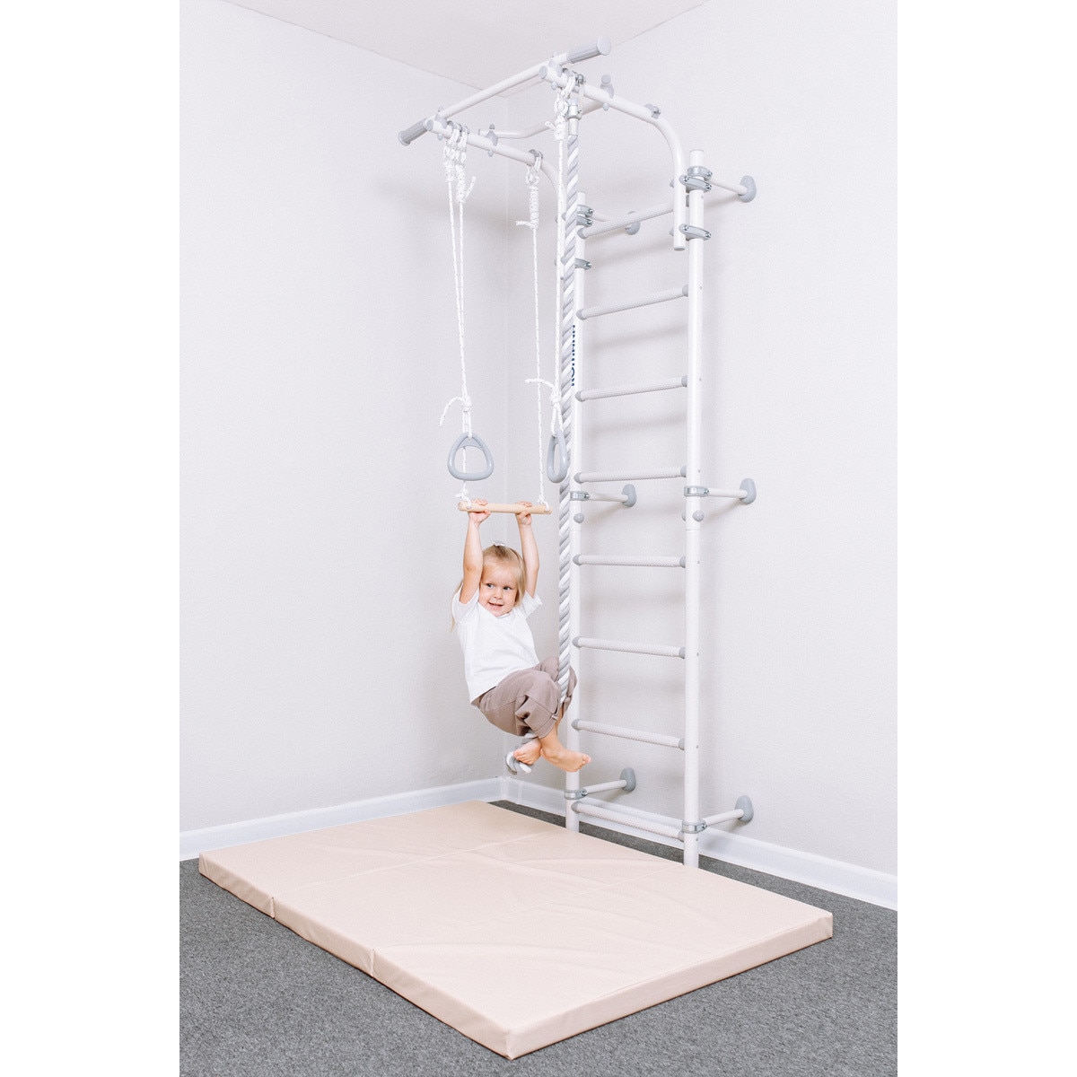 Spalier gimnastica pentru copii, Romana Next Pastel, alb provence, 23.9 ...