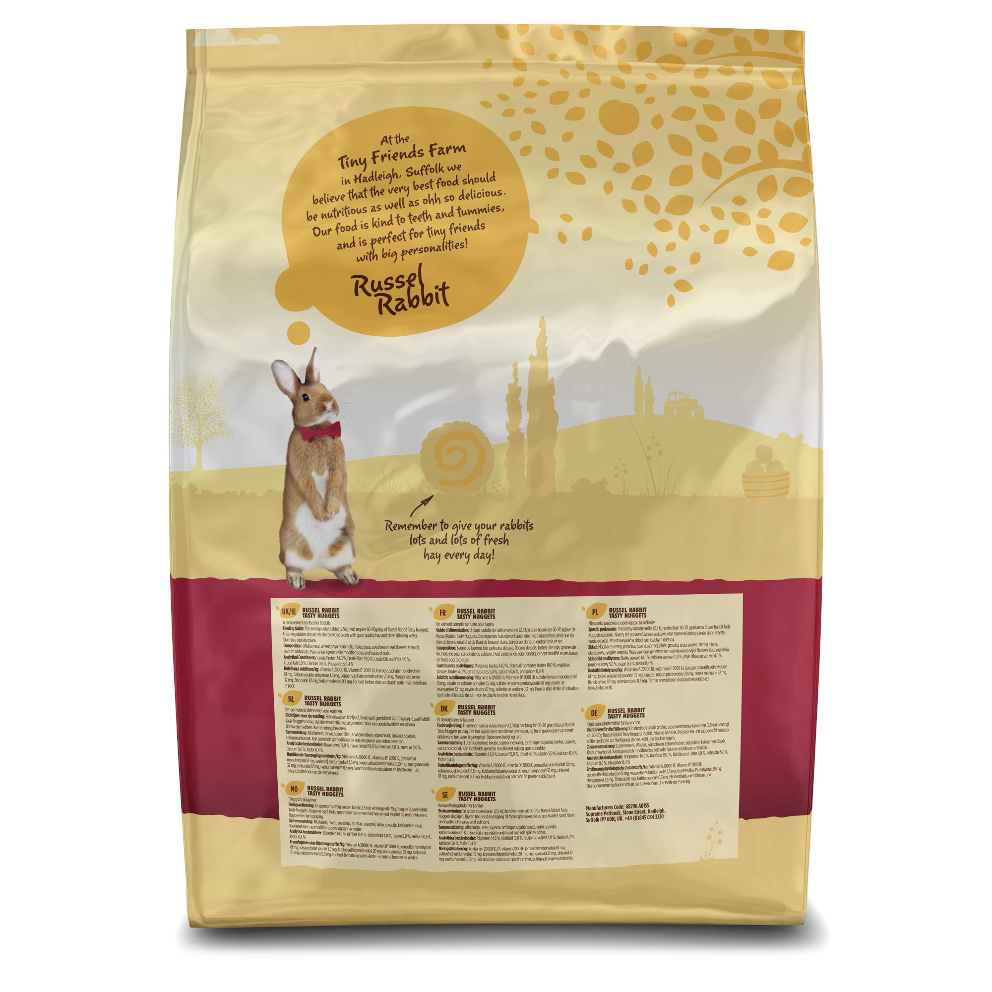 Nuggets gustosi pentru iepuri, Russel Rabbit, Tiny Friends Farm, 2 kg ...
