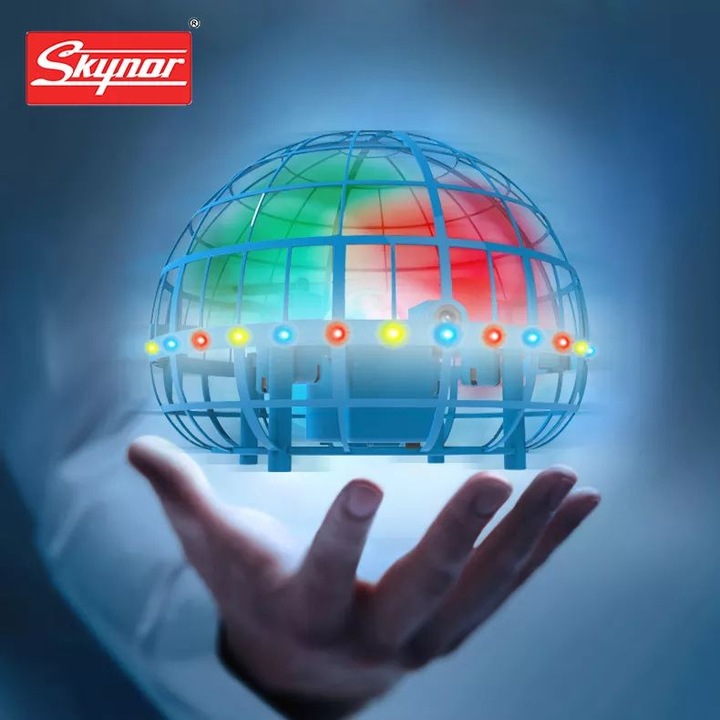 Mini drona ozn cu telecomanda 2.4GHz, 5 senzori infrarosu, efecte de lumina 3D, multiled, Skynor ...