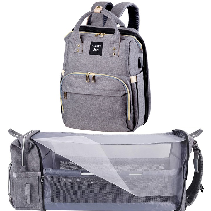 Geanta - Rucsac multifunctional pentru Scutece Bebelusi cu patut ...