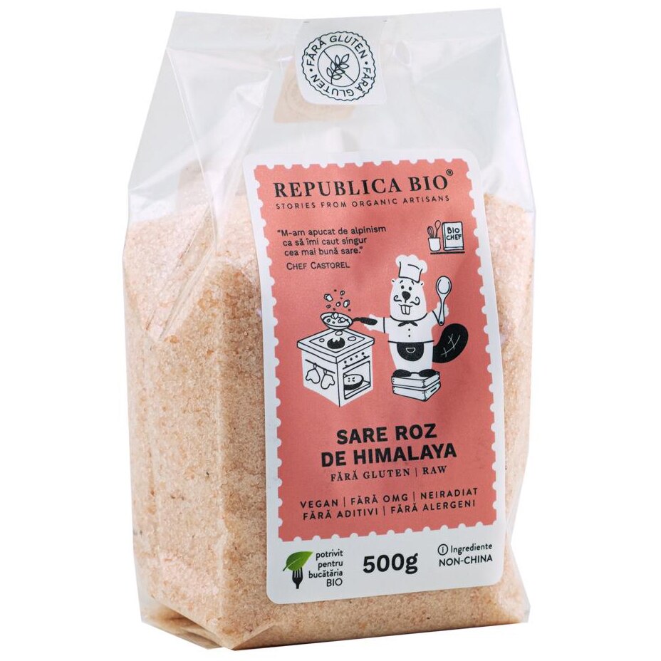 Sare roz de Himalaya fara gluten Republica BIO, 500g - eMAG.ro