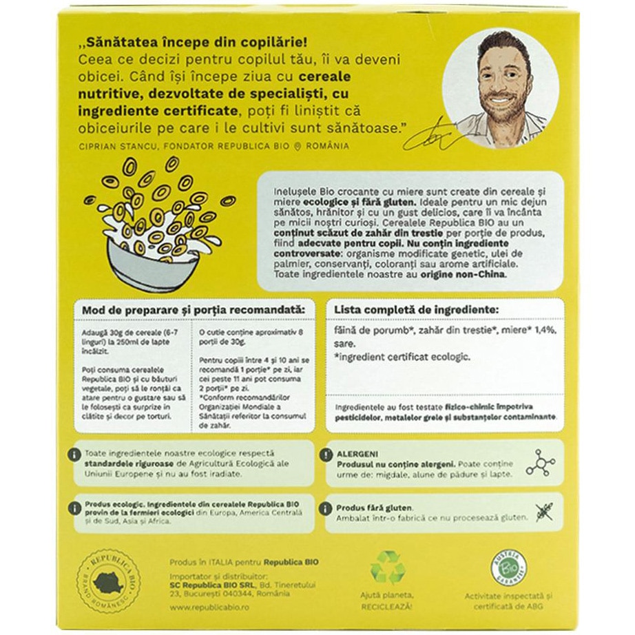 Ineluse crocante cu miere fara gluten Republica BIO, bio, 250g - eMAG.ro