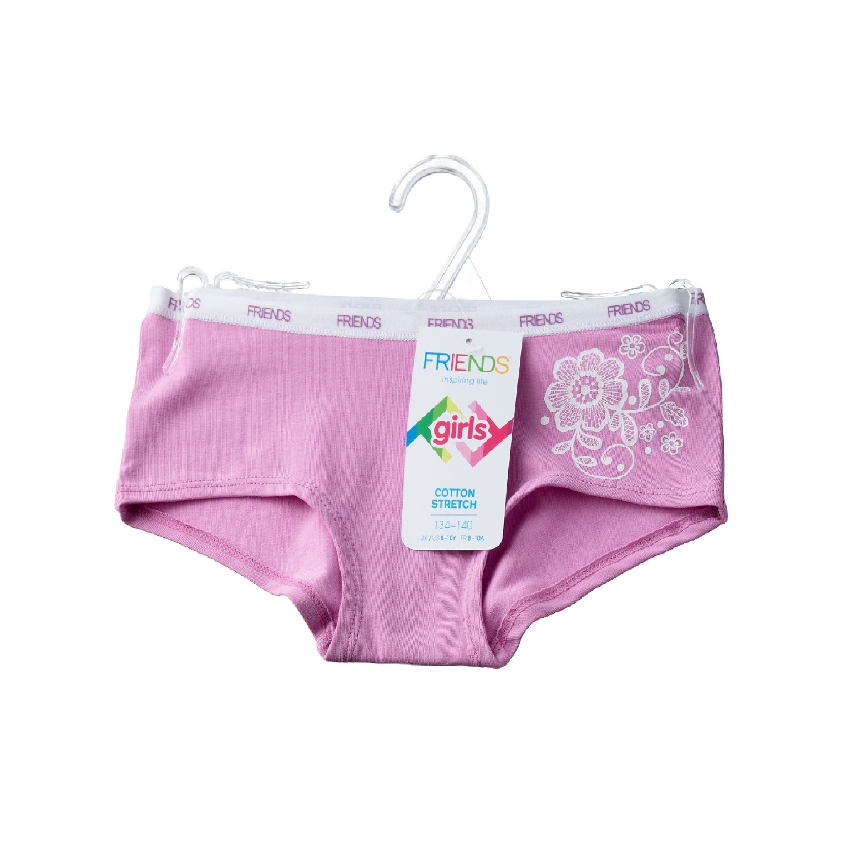 Boxeri Fete, Friends, 4364-37-134, Bumbac, Roz, 134-140 cm - eMAG.ro