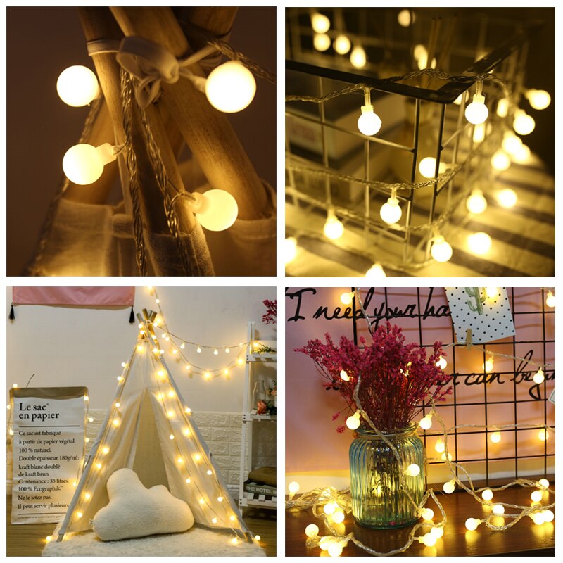 LED светлинна нишка, 3 метра, 20 светлини, USB, Топъл цвят - eMAG.bg