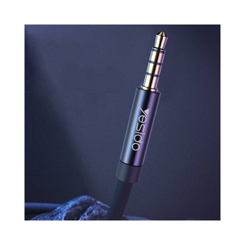 Cablu Audio Aux Jack La Jack 3.5mm Yesido Negru Textil Yau-16 Lungime 3m - eMAG.ro