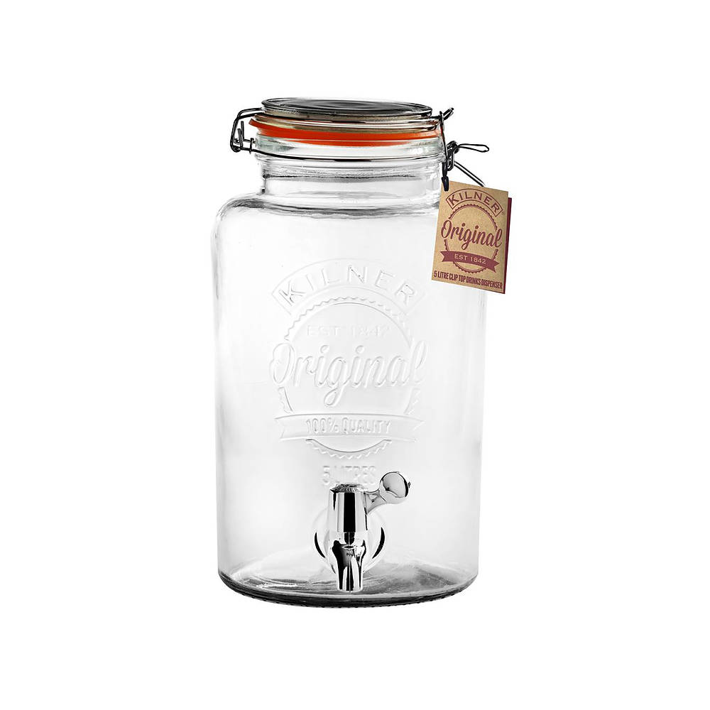 Borcan cu capac si robinet KILNER, 5 l, Transparent - eMAG.ro