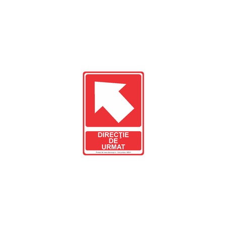 Indicator PSI "Directie de urmat (oblic-stanga)" S8011, 200x300mm ...