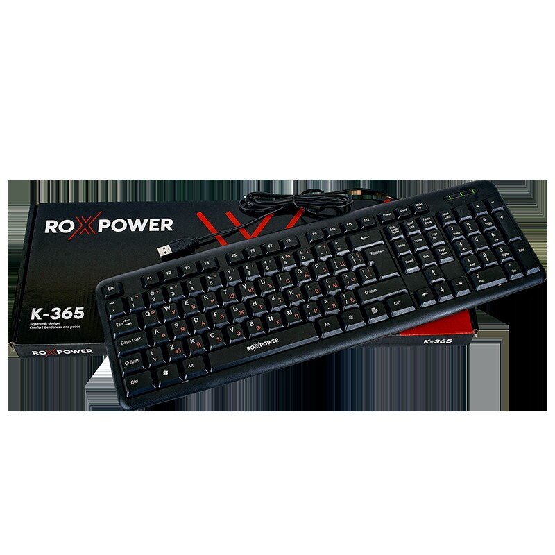 Клавиатура ROXPOWER K-365, 107 бутона, черен, K-365 - eMAG.bg