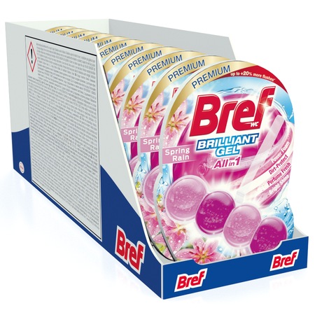 Pachet Odorizant toaleta Bref Brilliant Gel, Spring Rain, 11x42 g - eMAG.ro
