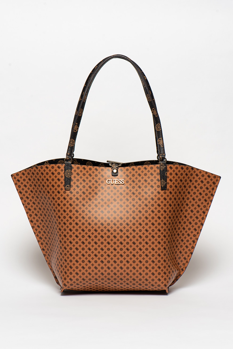 Guess, Geanta shopper reversibila de piele ecologica, Maro inchis - eMAG.ro