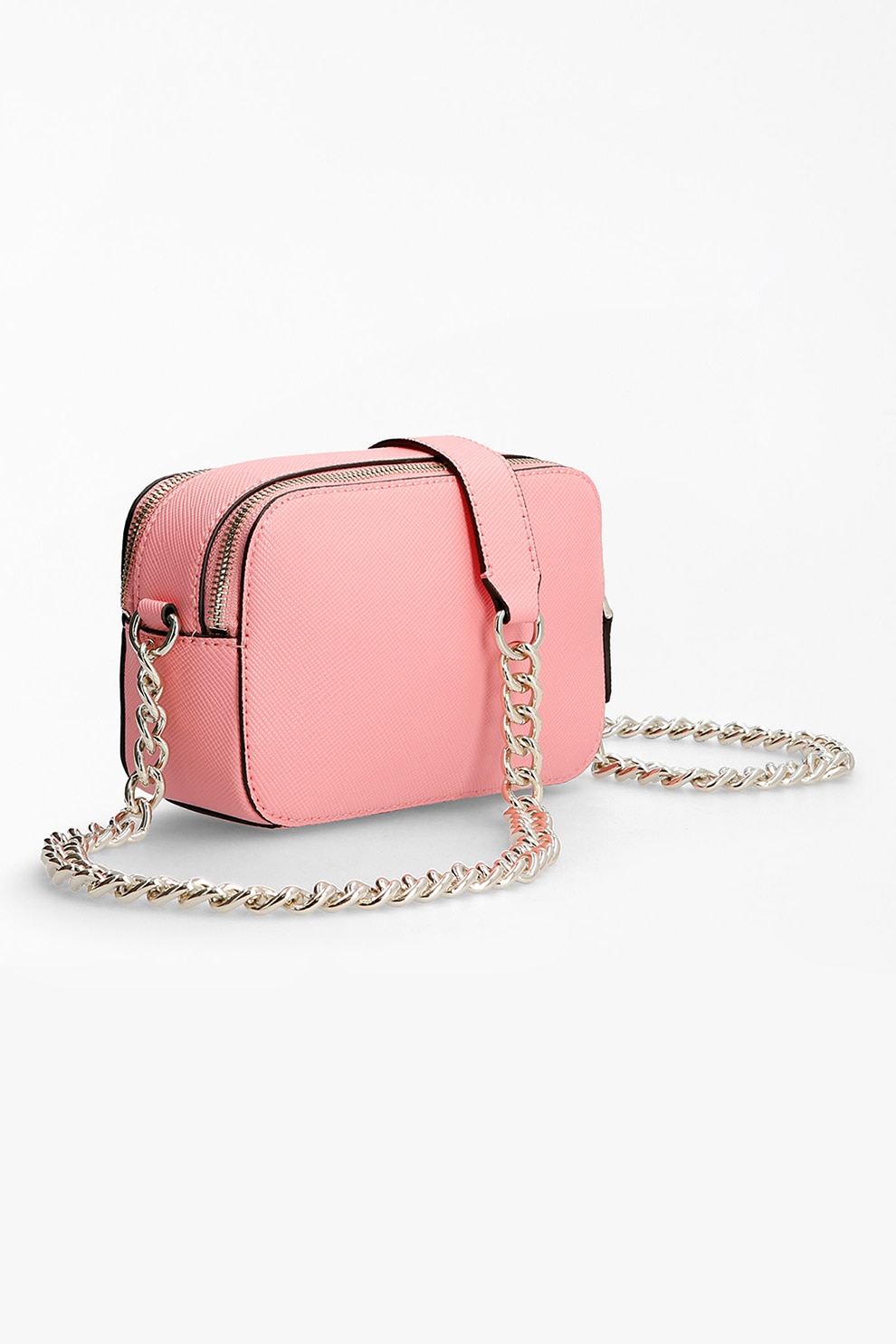 Guess, Geanta crossbody de piele saffiano sintetica Noelle, Roz - eMAG.ro