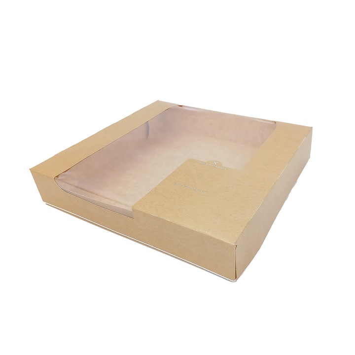 Cutie din carton, crem, fereastra transparenta, pentru prajituri ...