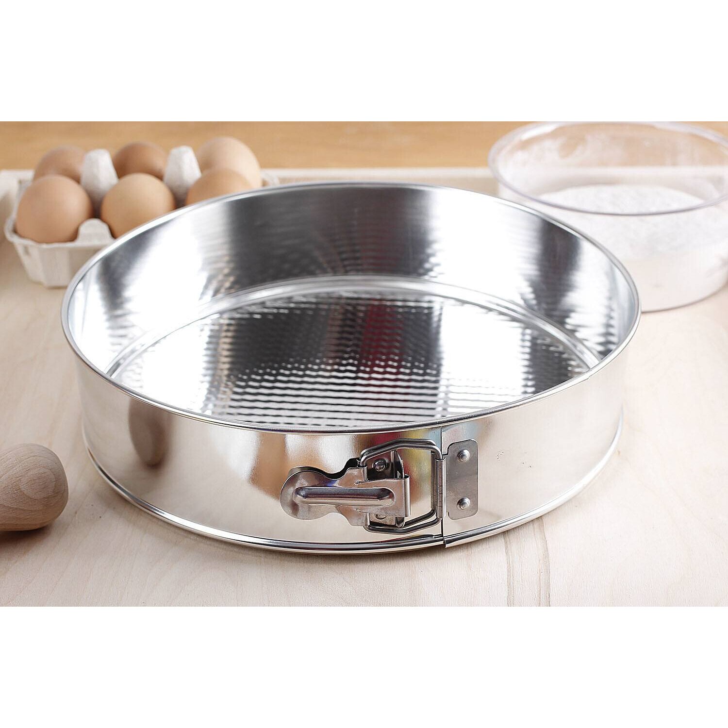 Forma rotunda tort Spinwar, Metal, Fund detasabil, Argintiu, 26 cm ...