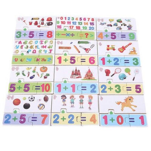 Joc matematic, puzzle, lemn, 36 piese, finisaje de calitate, design ...