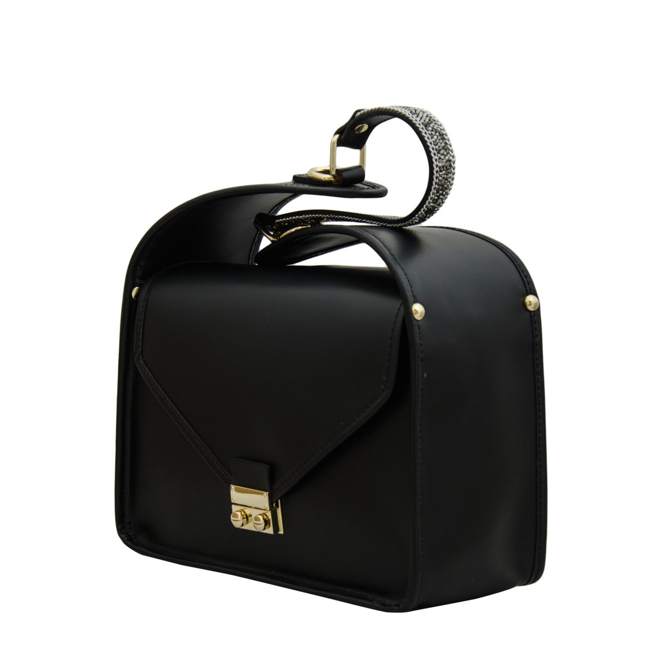 Geanta crossbody de dama din piele naturala, Nadina, Negru - eMAG.ro