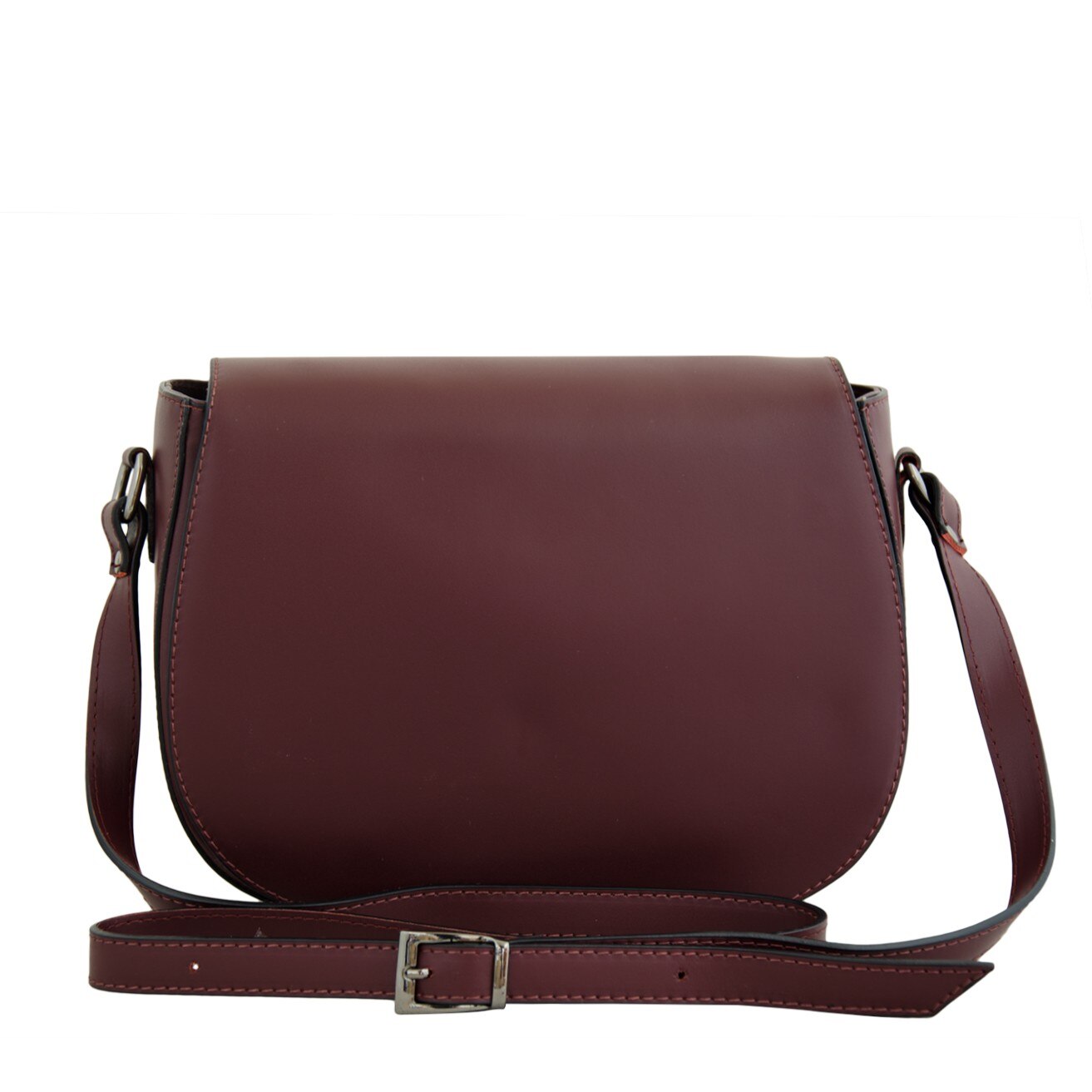 Geanta tip postas din piele naturala, Maya, Bordo - eMAG.ro