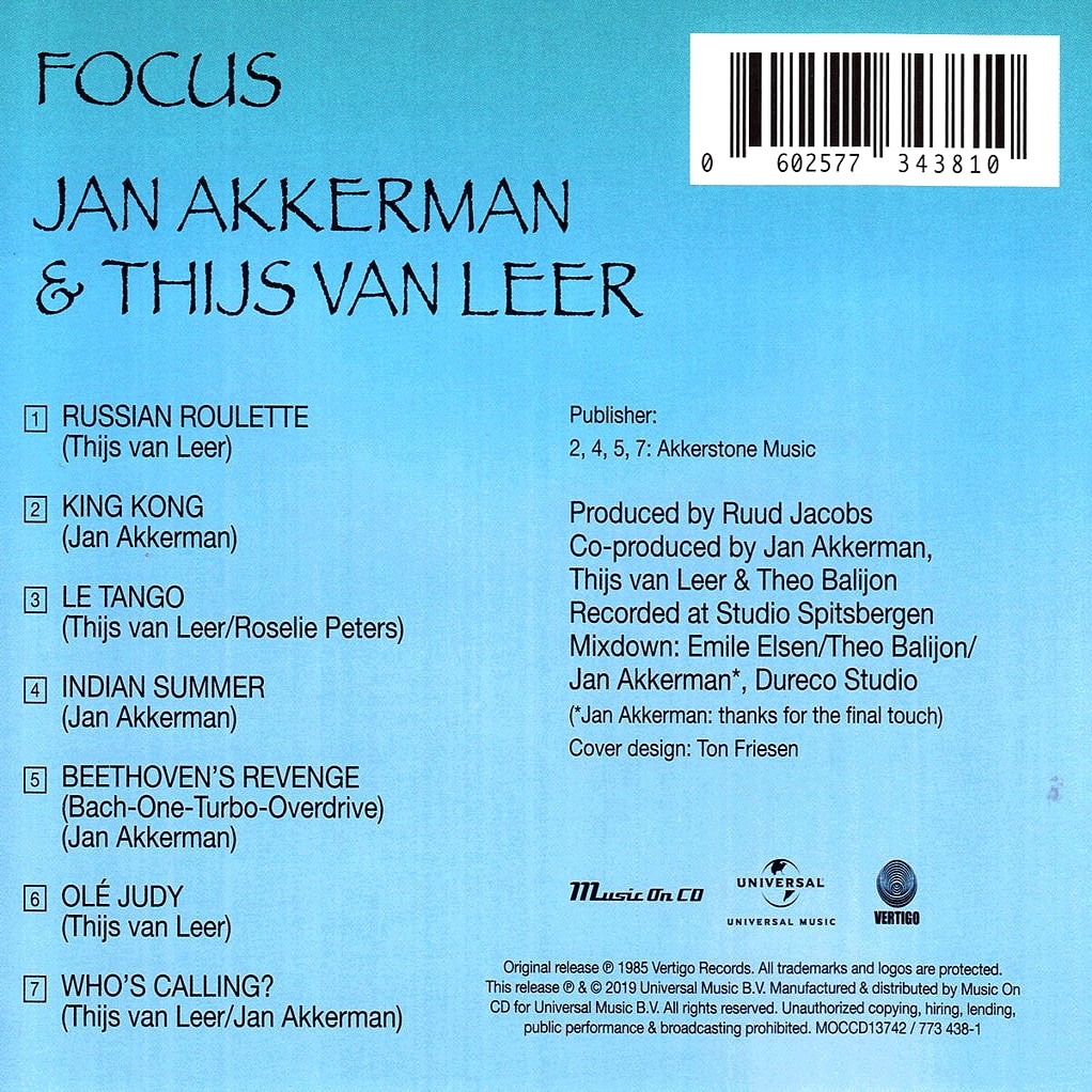 Jan Akkerman & Thijs Van Leer - Focus [2019] (cd) - eMAG.bg